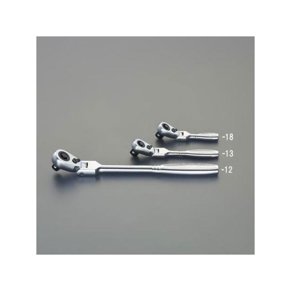 ●メーカー名：エスコ / ESCO●商品名：3/8”DRx227mm ラチェットハンドル（首振り）メーカー品番：EA618JA-12JANコード：4518340792685備考■ギア数…72歯■差込角…3/8”■ロック式■左右切替式■送り角...