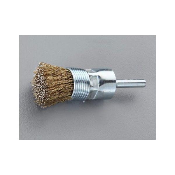 ●メーカー名：エスコ / ESCO●商品名：16mm/6mm軸 軸付ブラシ（エンド型/スチール製）メーカー品番：EA819BM-111JANコード：4548745972146備考■材質…鉄、真鍮メッキ■最大回転数…20000rpm■外径…1...