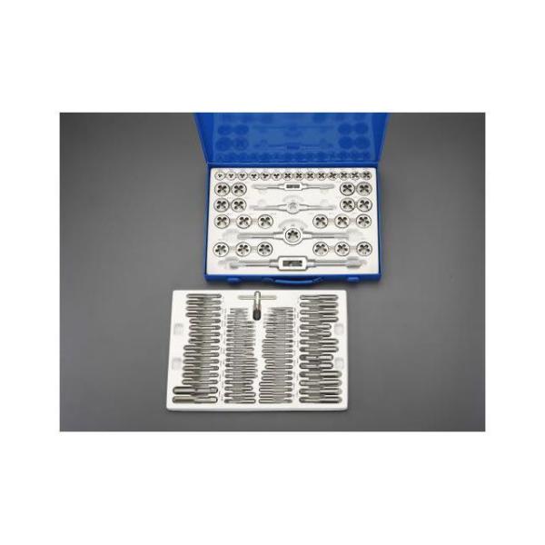 ●メーカー名：エスコ / ESCO●商品名：M 2-M18 タップダイスセット（並目/細目）メーカー品番：EA829VX-3JANコード：4518340506169備考■材質…アロイスチール■先・仕上げタップ35本、ダイス35個■サイズ…（...