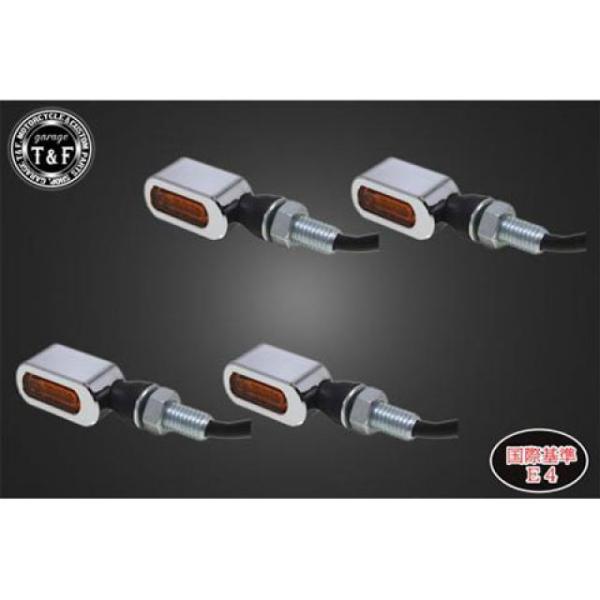 ●メーカー名：ガレージT&amp;F / T&amp;F(ガレージティーアンドエフ)●商品名：超小型スクエアウィンカー（LED）メッキ オレンジレンズ仕様キット●ウインカーステー Eメーカー品番：・SL152CROE汎用 ・超小型スクエアウ...
