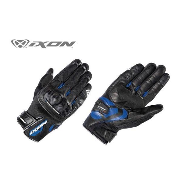 ●メーカー名：IXON(イクソン)●商品名：グローブ RS RISE AIR（ブラック/ブルー）●サイズ：Sメーカー品番：300111045JANコード：3661615487197ブラック/ブルー甲側： 山羊革＆メッシュ平側： 山羊革ライニ...