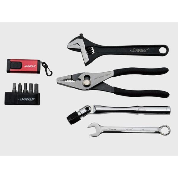 ●メーカー名：DEEN J(ディーン・ジェイ)●商品名：バイク車載セット I’ll be back tool setメーカー品番：BIKE-TOOLSETJANコード：4570077907732モンキーレンチ150mmスピンナーハンドルコン...