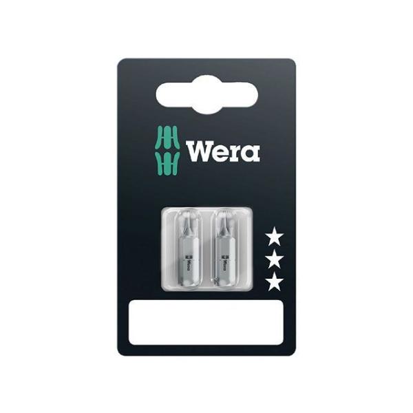 ●メーカー名：ヴェラ / WERA●商品名：073309 2本入 ポジドライブネジ用 ドライバービット 差込6.35mm 刃先サイズPZ2 全長25mmメーカー品番：・073309JANコード：4013288029102入数：2本先端サイズ...