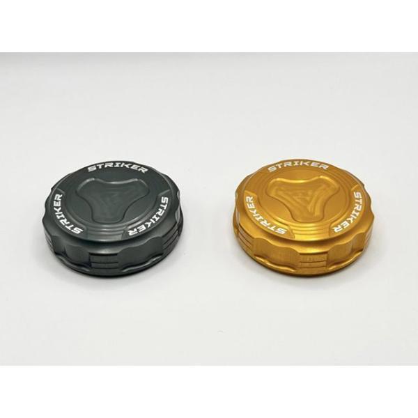 ●メーカー名：ストライカー / STRIKER●商品名：アルミビレットリザーバータンクキャップ ブレンボ S15タンク用（ゴールド）メーカー品番：SS-TCBRS15-GDJANコード：4580363936520汎用 カラー：ゴールド削り出...