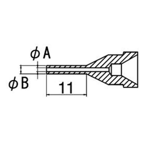 ●メーカー名：エスコ / ESCO●商品名：φ1.3/φ2.6mm 交換用ノズル（EA323MA-1A用）メーカー品番：EA323MA-24JANコード：4550061043561内径：1.3mm外径：2.6mm先端長：11mmEA323M...