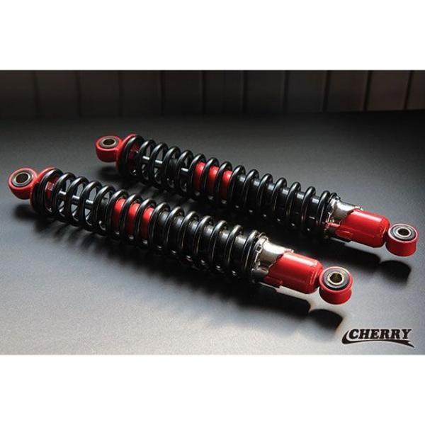 ●メーカー名：チェリー / CHERRY●商品名：細巻きサスペンション345ミリ 赤x黒メーカー品番：SUS-ASSY01-3JANコード：4573340762373汎用 赤x黒サス本体 左右セット・カラー 10mm x 2 ／ 12mm ...
