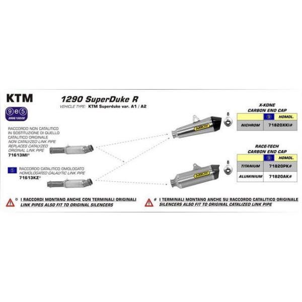 ●メーカー名：アロー / ARROW●商品名：KTM 1290 SUPER DUKE STAINLESS STEEL LINK PIPE WITHOUT CATALYST FOR ORIGINAL COLLECTORS AND SILENC...