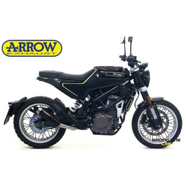 ●メーカー名：アロー / ARROW●商品名：Husqvarna Svartpilen 401 2018/19 Eマーク Pro-Race Nichrom Dark エキゾースト ウェルデッドリンクパイプ （オリジナルコレクター用） ｜ 7...