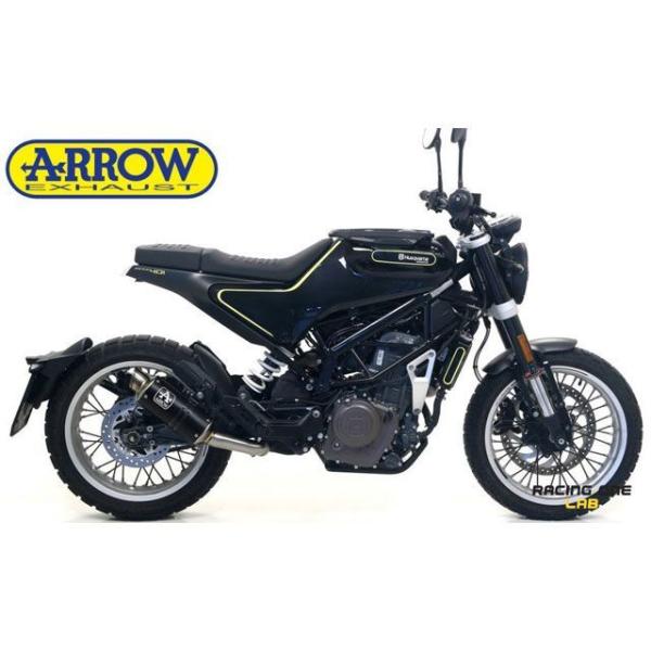 ●メーカー名：アロー / ARROW●商品名：Husqvarna Svartpilen 401 2018/19 Eマーク Nichrom Dark Gp2 エキゾースト ウェルデッドリンクパイプ付 （オリジナルコレクター用） ｜ 71555...