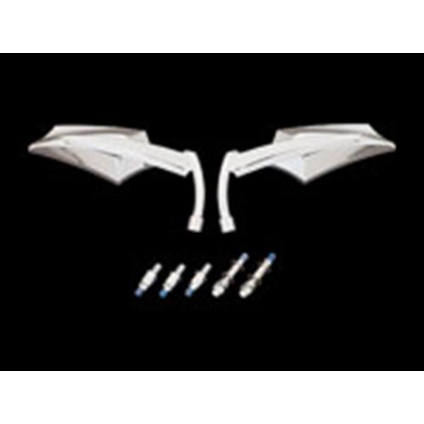 ●メーカー名：ネオファクトリー / Neofactory(ネオファク)●商品名：アングラー ミラーセット クロームメーカー品番：・021847汎用 クロームミラー/ステム：アルミ【ミラー】縦：2.5インチ/横：5.25インチ【ステム】高さ：...