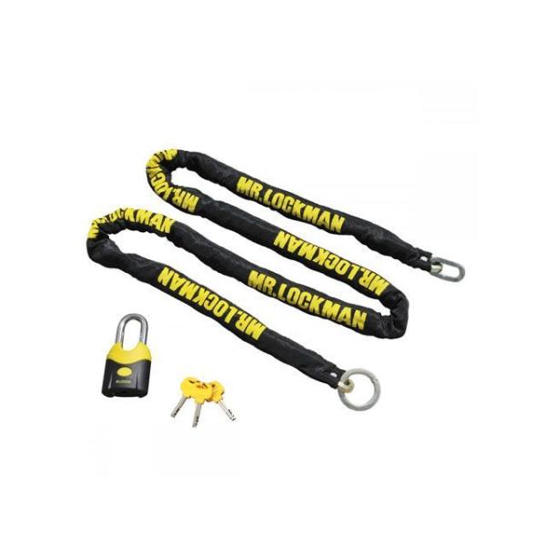●メーカー名：ミスターロックマン / Mr．LOCKMAN●商品名：ML-020 ストロング8 2.4m BK/YEメーカー品番：7701ML0202400JANコード：4543781109136黒地・黄色文字スチール（焼き入）チェーン：φ...