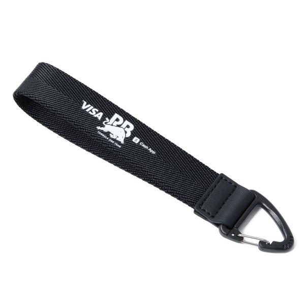 レーシングブルズのオフィシャルキーリング。厚みのある約2.8cm幅のナイロンに、HUGO BOSSとレーシングブルズのロゴが表裏それぞれにプリントされた、HUGOBOSS製のナイロンキーリングです。