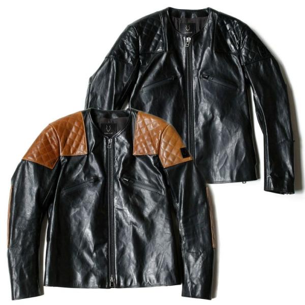 ノーカラージャケット「MJ1」の限定仕様。HBヌメ鞣し（ハイブリッドタンニン鞣し）が施されたポーランド産の高級馬革原皮使用して製作されています。厳選した馬革原皮を、1枚1枚丁寧に鞣し、大量のオイルを加えながら染料染革。 染め上がった革の表面...