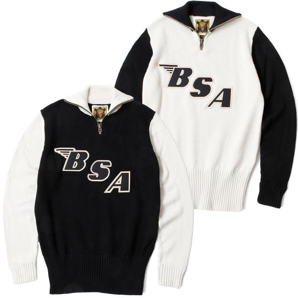 BSAモーターサイクルとのコラボレーションによるレーシングセーター。1920年代当時のレースをリバイバルさせたレーシングセーターをベースに、約50年ぶりに復活を果たしたBSAモーターサイクルのロゴが加えられたオフィシャルライセンスアイテム。...