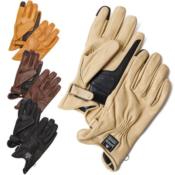 フルグレインゴートレザーを採用したシンプルなライディンググローブ。手首はS字型にカットされており、操作性を向上。手のひら側のライニングはケブラーで補強されており、グローブとしてCEレベル1の安全基準に適合しています。手首内側のベルトによりホ...