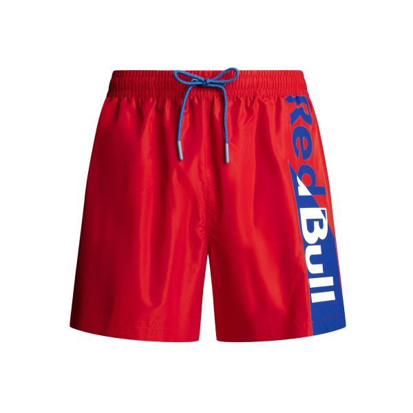 レッドブル・レーシング・コレクションから展開される、ソリッドカラーを基調とした軽量なスイムショーツ。左脚には縦方向にマキシサイズのRed Bull Racingロゴプリントを大胆に配し、シンプルなデザインの中で確かな存在感を放ちます。素材に...