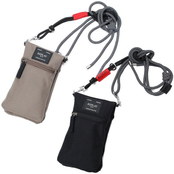 ポリエステル素材を使用した、リプレイのメンズクロスボディバッグ。2つ折りの形状をした縦型サコッシュで、マグネットボタンで開閉が可能。バッグの外側にジッパー付きのポケット×1と裏面にマグネットボタン式のポケット×1。マグネットボタンを解除し、...