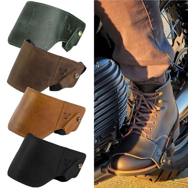 ブーツにぴったりとフィットするよう、職人の手によって作られたシフトガード。大切なブーツの甲を汚れやキズから守ります。