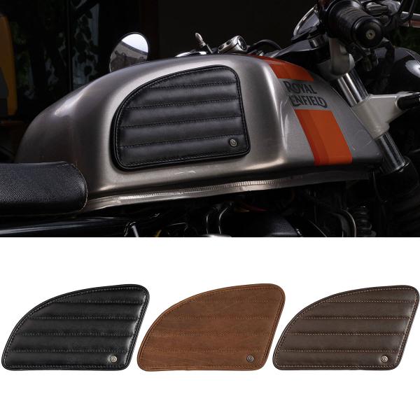 Royal Enfield GT 650のタンク専用に設計された、Trip Machineのシグネチャーであるヘビーデューティーなフルグレインレザー使用し、手作業（ハンドフォージ）で仕上げられたタンクパッド。愛車のビジュアルアピールをより一...