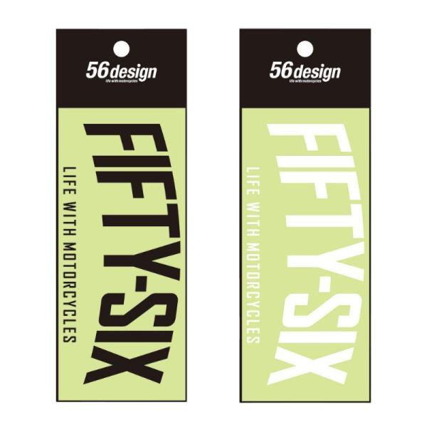 56design オリジナル FIFTY-SIX ロゴステッカー。文字だけが残る切文字タイプになっており、ご自身のバイクやヘルメット、携帯電話などに貼って頂けます。<検索用 VaMp KSD4＞