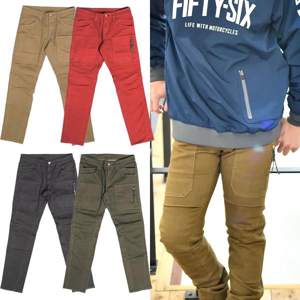 EDWINと56designがタッグを組み開発した、高い機能性を備えるライダースカーゴパンツです。高いストレッチ性を持つポリエステル素材を採用し、股や膝の可動域を妨げることなくライディング姿勢にスムーズに馴染みます。夏は汗をしっかり吸収して...