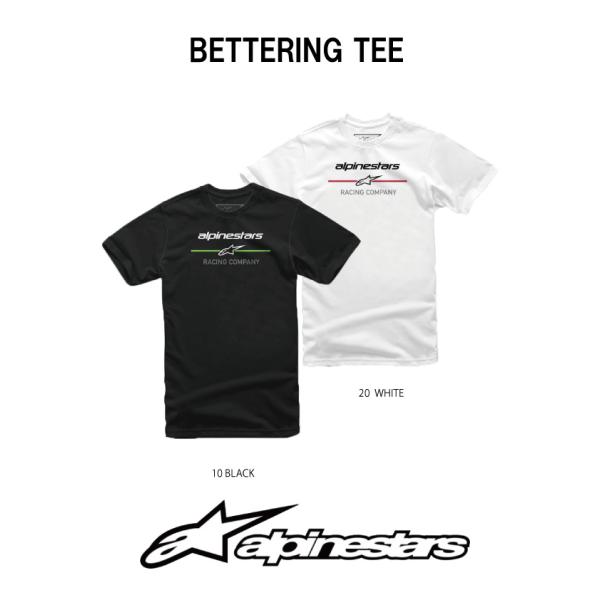 メーカー：alpinestarsモデル　：BETTERING TEE型番　　：1212-72000カラー：10 BLACK20 WHITE※モニター発色の具合により色合いが異なる場合がございます。サイズ :S-M-L-XLヨーロッパサイズで...