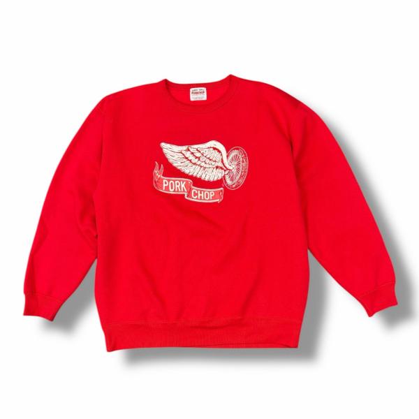 ブランド：PORKCHOP GARAGE SUPPLY（ポークチョップガレージサプライ） × MASSES（マシス）商品名：2024AW FLYING WEEL P SWEAT特徴：コラボアイテムオリジナルグラフィックをプリントしたプルオー...