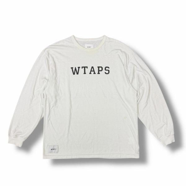 ブランド：WTAPS（ダブルタップス）商品名：Academy / LS / Ctpl 型番：251ATDT-CSM18特徴：フロントプリントクルーネック袖リブ仕様カラー：ホワイト表記サイズ：2肩幅：約58cm、着丈：約70cm、身幅：約61...