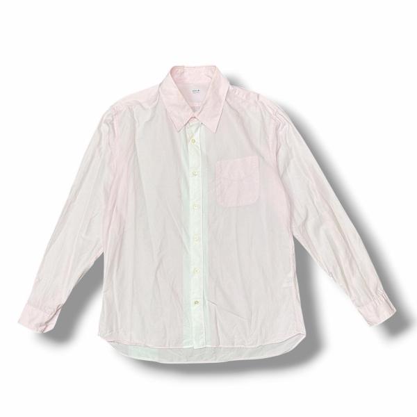 ブランド：SEQUEL（シークエル）商品名：Long-sleeved shirt特徴：胸ポケット白ラインデザイン裾上ブランドロゴパッチラウンドカットカラー：ピンク表記サイズ：L肩幅：約46cm、着丈：約75cm、身幅：約54cm、袖丈：約6...