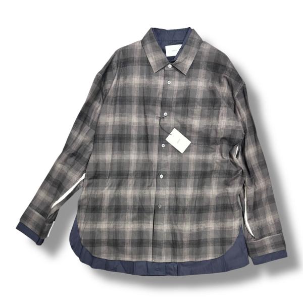 ブランド：stein(ssstein)（シュタイン）商品名：OVERSIZED LAYERED FLANNEL SHIRT型番：ST.463特徴：全体は何層かの生地の重なりをイメージして製作し、二枚のシャツをシルエットを変えて重ねているデザ...