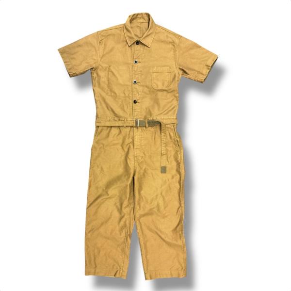 ブランド：sacai（サカイ）商品名：2024SS ベルテッドジャンプスーツ型番：24SS 24-03308M 特徴：フロントボタン仕様左胸ポケット半袖パンツサイドケットベルト搭載カラー：キャメル表記サイズ：2総丈：約160cm、肩幅：約5...