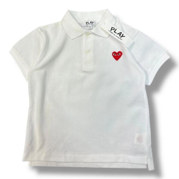 ブランド：PLAY COMME des GARCONS（プレイコムデギャルソン）商品名：Kids Polo Shirt With Red Emblem型番：AZ-T505-100特徴：キッズハートエンブレム鹿の子※洗うと縮みますので、その点...