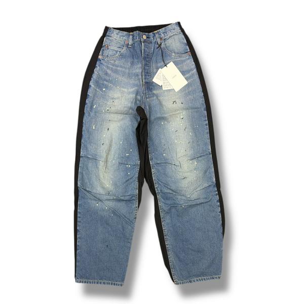 ブランド：stein(ssstein)（シュタイン）商品名：NYLON COMBINATION SPLASHED DENIM JEANS型番：ST.937特徴：ヨコ糸にムラネップ糸とムラ糸を交互に打つことにより、絶妙なネップ感、粗野感を表現...