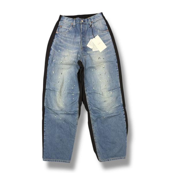 ブランド：stein(ssstein)（シュタイン）商品名：NYLON COMBINATION SPLASHED DENIM JEANS型番：ST.937特徴：ヨコ糸にムラネップ糸とムラ糸を交互に打つことにより、絶妙なネップ感、粗野感を表現...