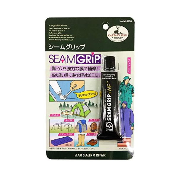 サイズ:約125×25×200mm内容量:約28g成分:有機溶剤テント、タープ、レインウェア、登山靴等の縫い目のシーム用、またあらゆる素材のほつれや破れなどの接着、補修用として絶大なる効果を発揮アメリカ製