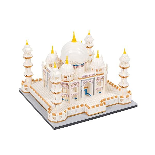 内容物：ブロック、組立説明書エコ素材：ABS樹脂プラスチックを採用しており、耐久性がいい、毒性も変形もなく、安全性が高いです。達成感UP：タージ・マハル（Taj Mahal）は世界的にも最も美しいイスラーム建築の傑作といわれています。白大理...