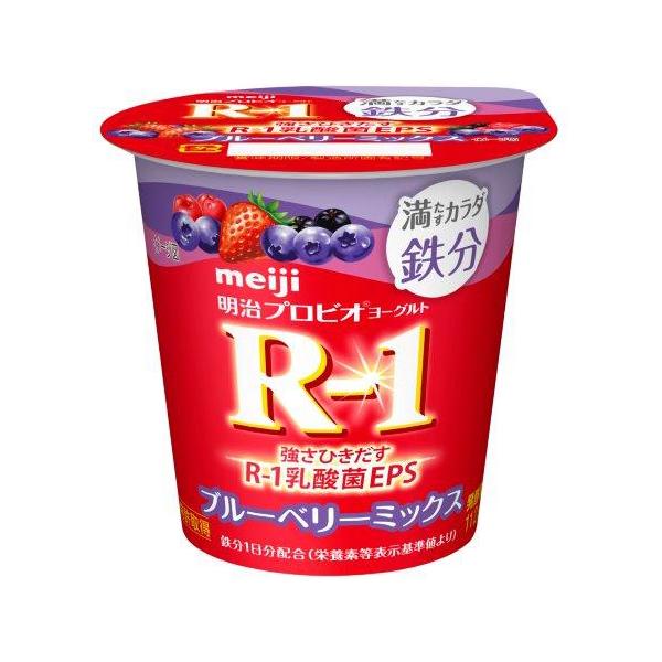 明治プロビオヨーグルトR-1満たすカラダ鉄分ブルーベリーミックス 112g×12個入り R1 R-1 ヨーグルト meiji 【送料無料】【代引き不可】
