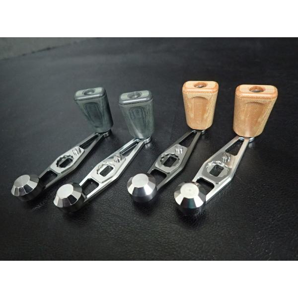 重量などのスペック     軸長（回転半径）重量  仕様 （参考）83年製ABU5000C純正  35mm  24.7g 真鍮板プレス・カウンターバランス有 ROBO-S35（フラットディンプルＳ付） 35mm 23.8g  本体A7075...