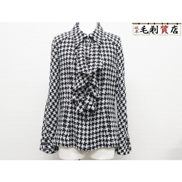 CHANEL シャネル 09P 千鳥格子 シルク ジャケット P34906V25167 CHANEL シャネル 09P 千鳥格子 シルク ジャケット P34906V25167