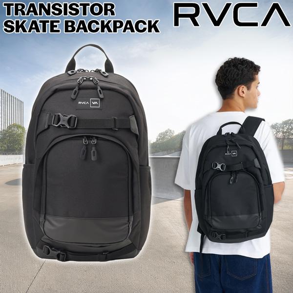 【正規取り扱い店】●BRAND：RVCA(ルーカ)●品番：BG04A975●品名：TRANSISTOR SKATE BACKPACK●カラー : BLACK ●サイズ：H49XW32XD15cm(ストラップ)51-59cm●素材 : ポリエ...