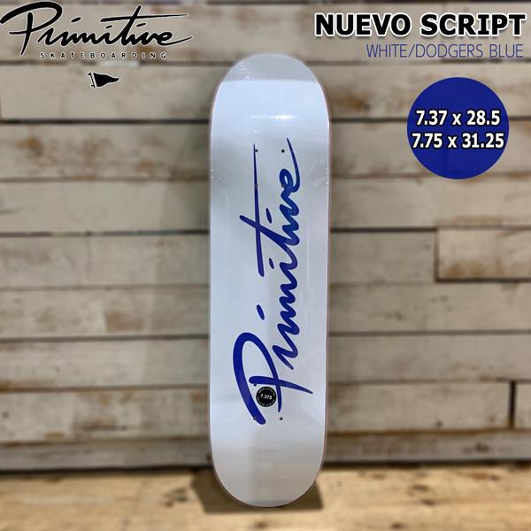 プリミティブ デッキ PRIMITIVE DECK NUEVO SCRIPT WHITE/DODGERS BLUE スケボー デッキ キッズ〜レディースまで対応 PRIMITIVE プリミティブ sk8