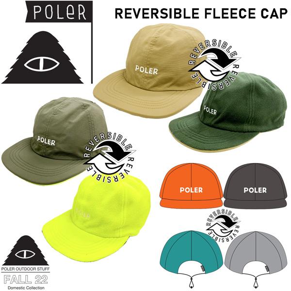 【正規代理店商品】●BRAND ：POLER(ポーラー)●品　番：223mcv0044●品　名：REVERSIBLE FLEECE CAP●カラー：　BLACK-GRAY　OLIVE-YELLOW　ORANGE-TEAL　BEIGE-GRE...