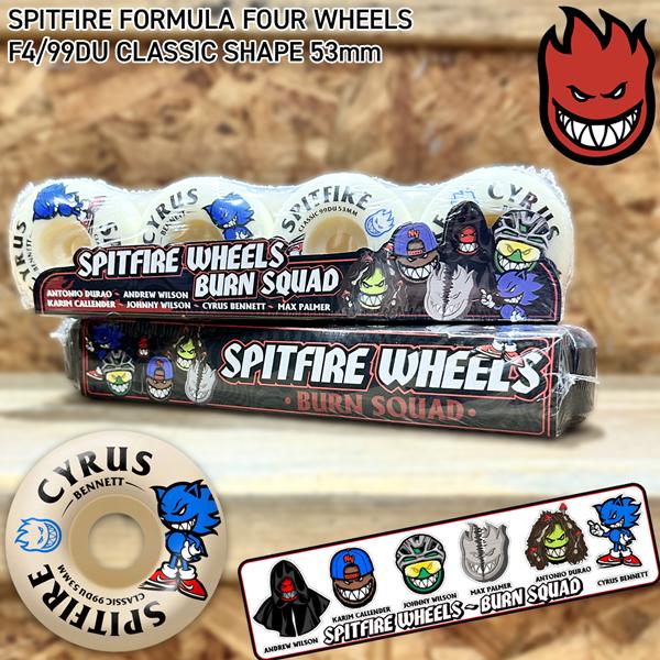 【正規取り扱い店】●BRAND：SPITFIRE(スピットファイア)●品番：ADV-WHEEL-157●品名： SPITFIRE FORMULA FOUR WHEELS F4/99DUCLASSIC SHAPE 53mm BURN SQUA...