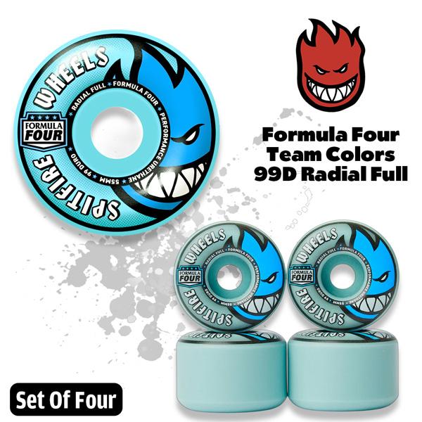 【正規取り扱い店】●BRAND：SPITFIRE(スピットファイア)●品番：ADV-WHEEL-167●品名：WHEELS FORMULA FOUR F4/99DU RADIALFULL SHAPE5 55mm LIGHTBLUE 4個セッ...