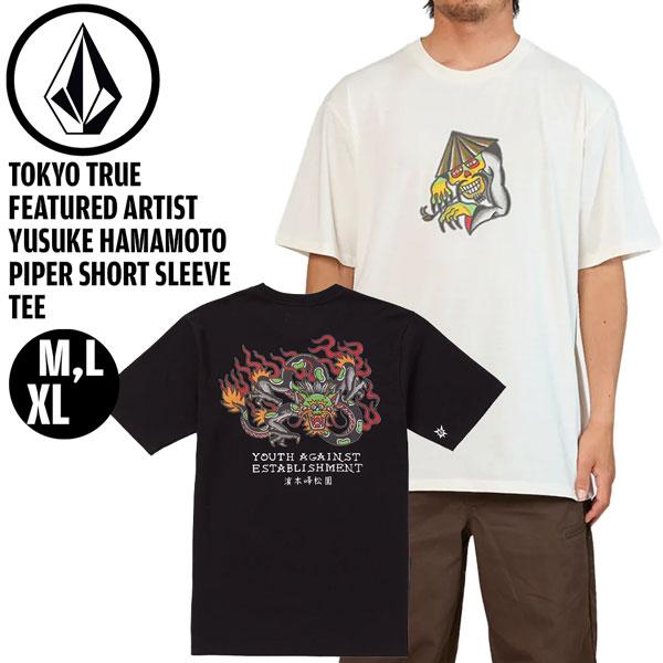 【正規代理店商品】●BRAND ：VOLCOM(ボルコム)●品 番 : AF312401 ●品 名：TT FA YUSUKE PIPER SST  ●color :   BLKOFW●size : M／L／XL