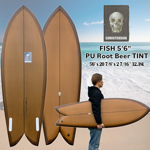 【正規取り扱い店】●BRAND：Christenson(クリステンソン)●品番：CC-FISH-56-RBER●品名：FISH 5'6"  PU Root Beer TINT●サイズ : 5'6" x 20 7/8" x 2 7/16 " ...