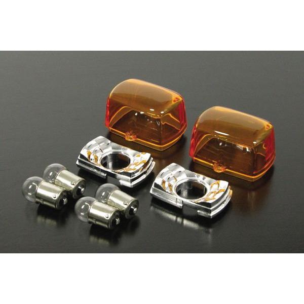 TAKEGAWA ホンダスクエアタイプ ウインカーレンズキット（ブレイズ/オレンジ）2個1セット 多くのHONDA車に純正装備されている四角形状のウィンカー（スクエアタイプ）にボルトオンできるカスタムレンズキットです。 透明感のあるスムース...