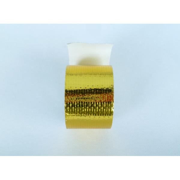 ハイパフォーマンスサーモシールドテープ/ゴールド 1インチx2M（裏面粘着タイプ）熱を反射して遮断するテープ状の断熱材。裏面に接着剤が付いているので巻きつけやすい。グラスファイバー/チタンファイバー1インチ（約25mm) x 2M耐熱温度 ...