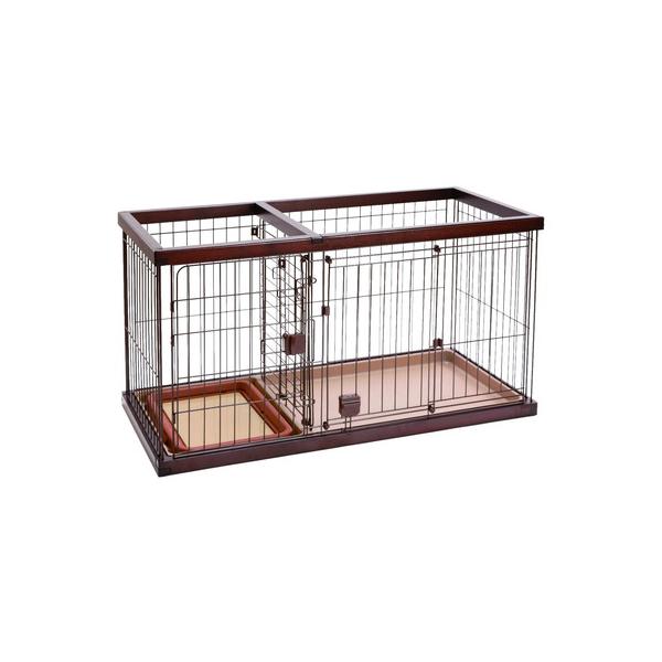 ・トイレと住居スペースを区切れるから、トイレの場所を覚えやすい！・住居側は横スライドドアで開閉がスムーズ。・トイレ側はドアが大きく開き、ワンちゃんの出入りやシーツ交換もラクラク！・ぴったりサイズのトイレトレー付き！・超小型犬向き。