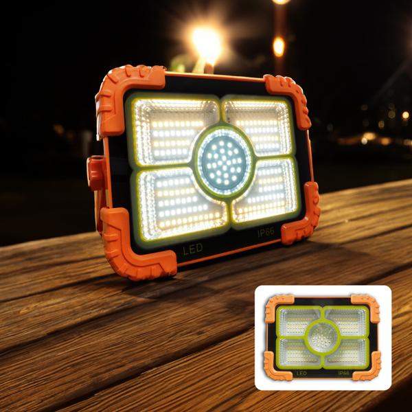 用途に応じて使い分け出来る多機能LEDライト186個のLEDと5400mAhのソーラー充電式バッテリーを搭載コンパクトなデザインと多機能性で、屋内外問わず幅広いシーンで活躍します。重さは僅か450gと軽量で、持ち運びやすさも魅力の一つです。...